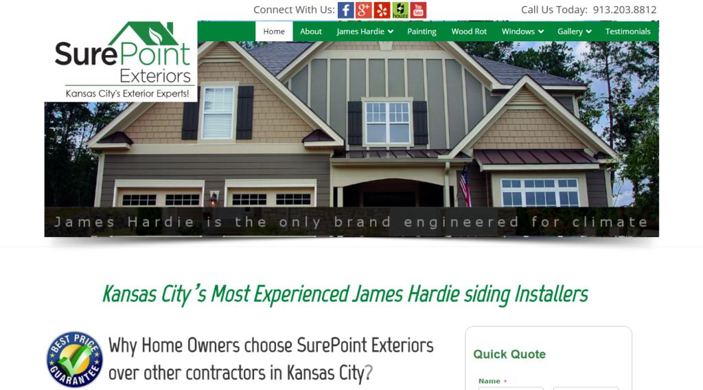 Surepoint Exteriors | OHS Publishing | Kansas City Web Design & SEO